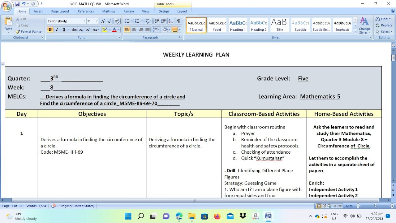 Sample of WLP in Mathematics - YouTube