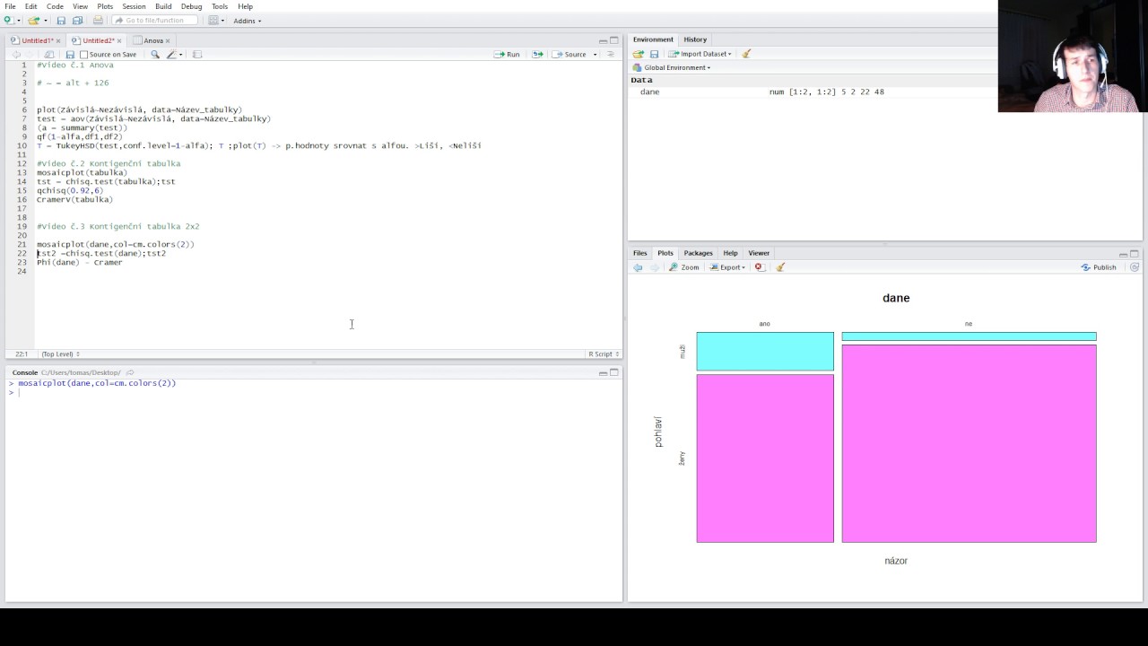 #3 RStudio - Kontigenční tabulka 2x2 - YouTube