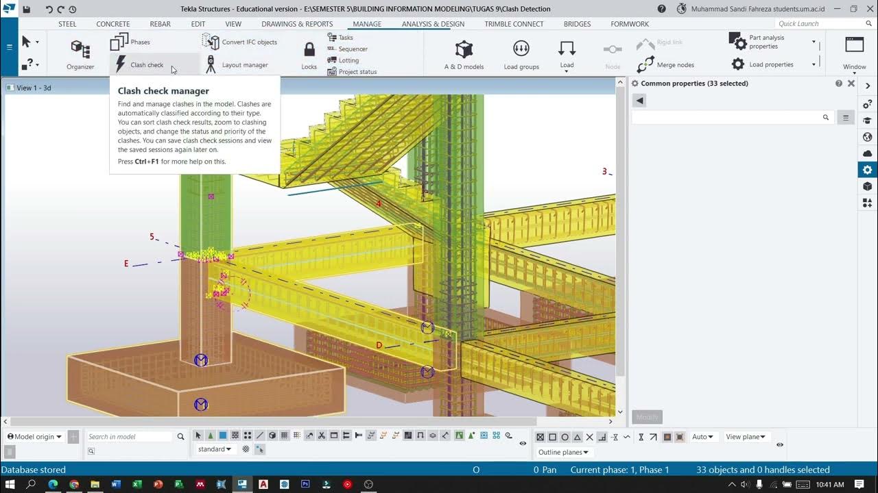 Tutorial Clash Detection Struktur Bangunan 2 Lantai Tekla Structures - YouTube