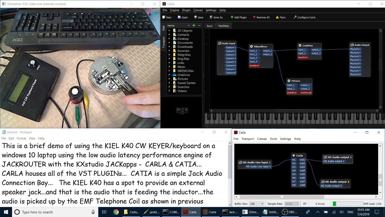 JackRouter for near zero latency when keying the K1EL K40 CW Keyer on a ...