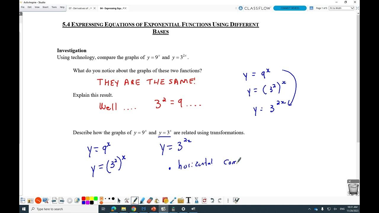 Video Lesson - Expressing Equations of Exponential Functions Using ...