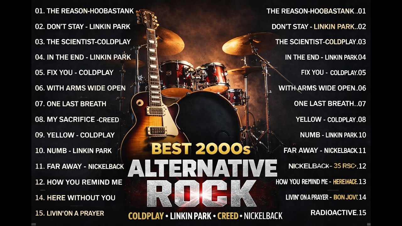 Alternative Rock Playlist 2000s 🎧 Coldplay, Linkin Park, Creed ...