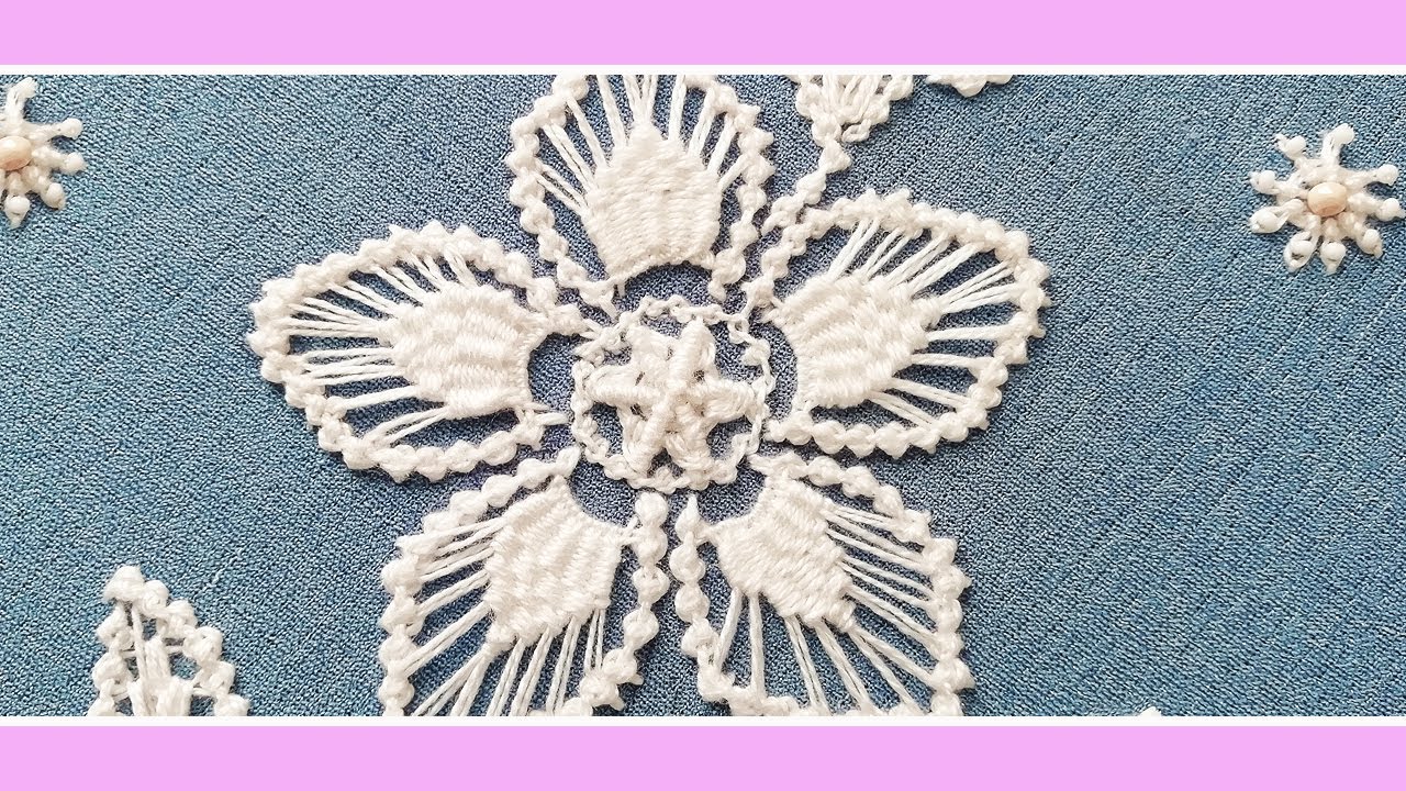 Embroidery macrame Romanian * flower's petal & leaf filling * #malina ...
