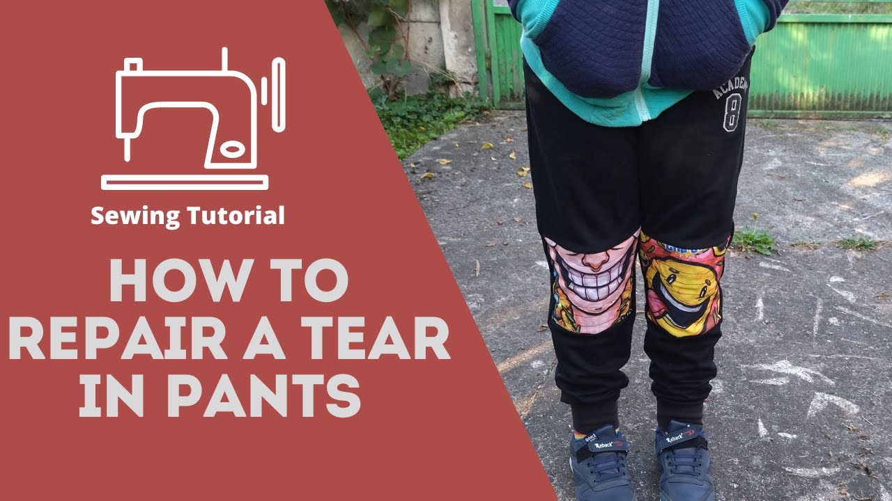 How to repair a tear in pants - YouTube