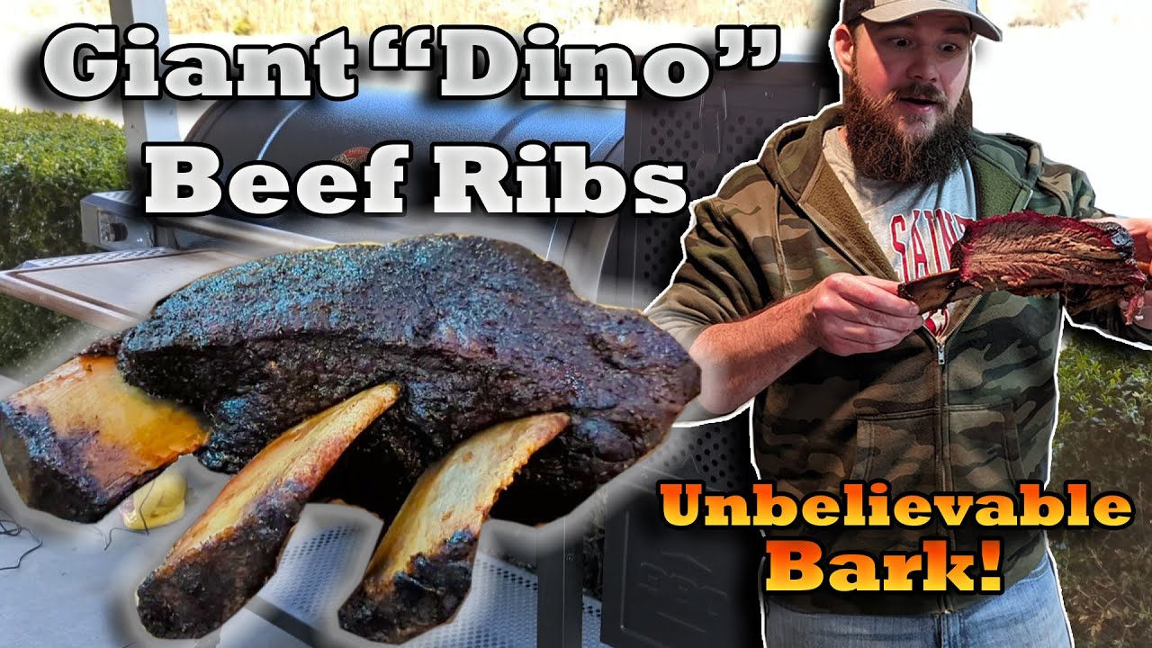 GIANT "Dino" Beef ribs on the Chargriller 980 with Smoked Tri-tip and ...
