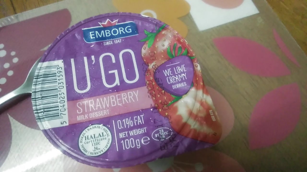 Emborg U'Go Strawberry Milk Dessert Showcase - YouTube