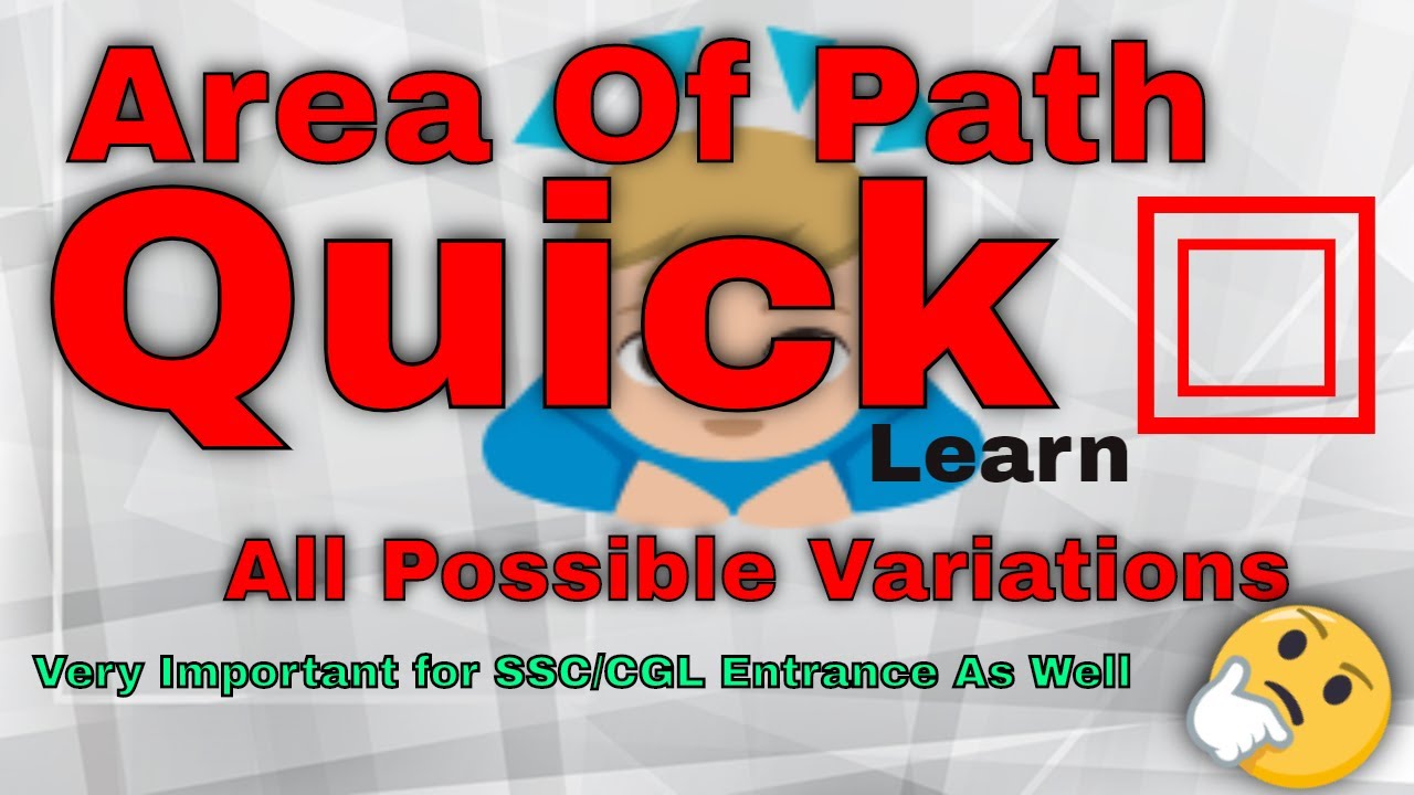 How to Calculate area of Path With all Variants Very important for Math ...