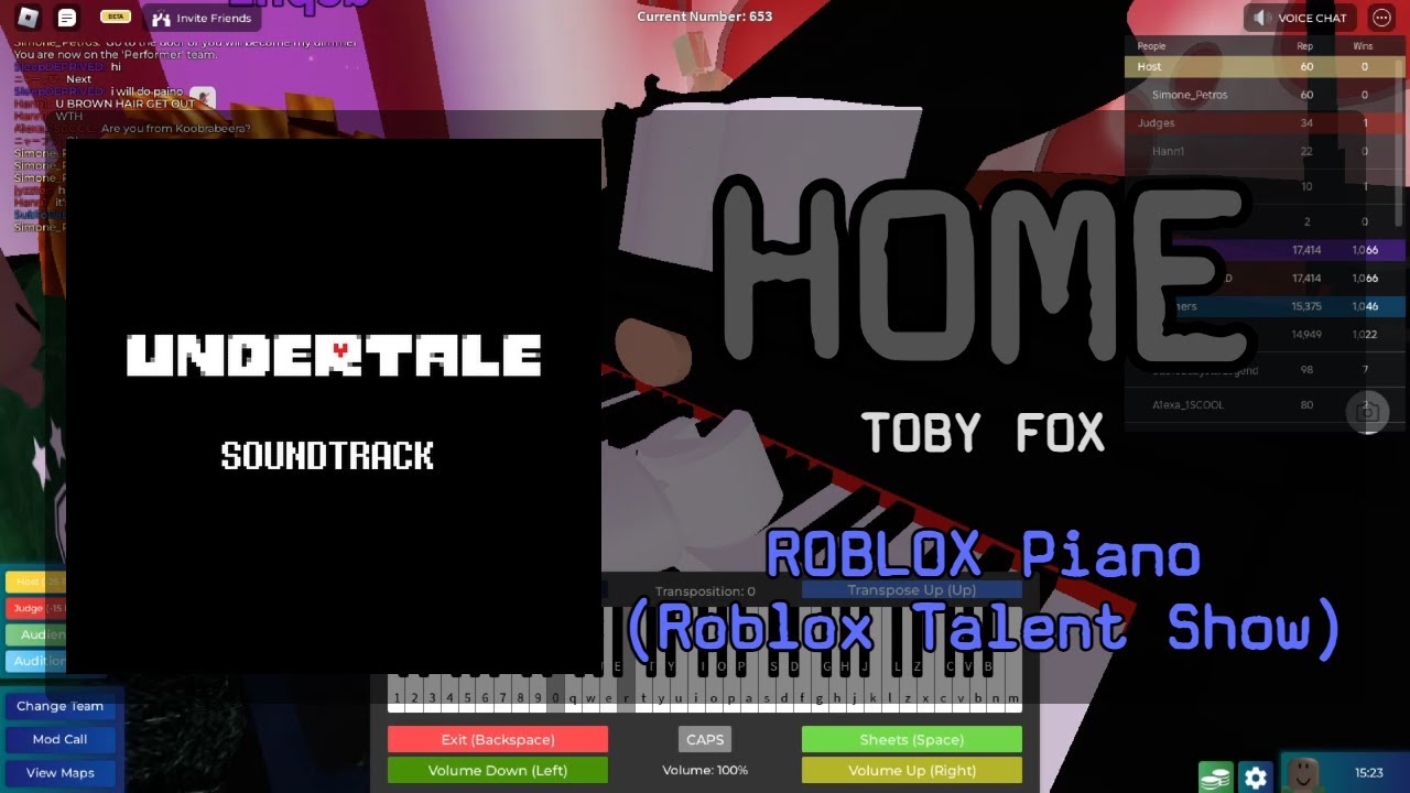 Undertale OST: Home - Toby Fox | Roblox Got Talent (ROBLOX Piano Cover ...