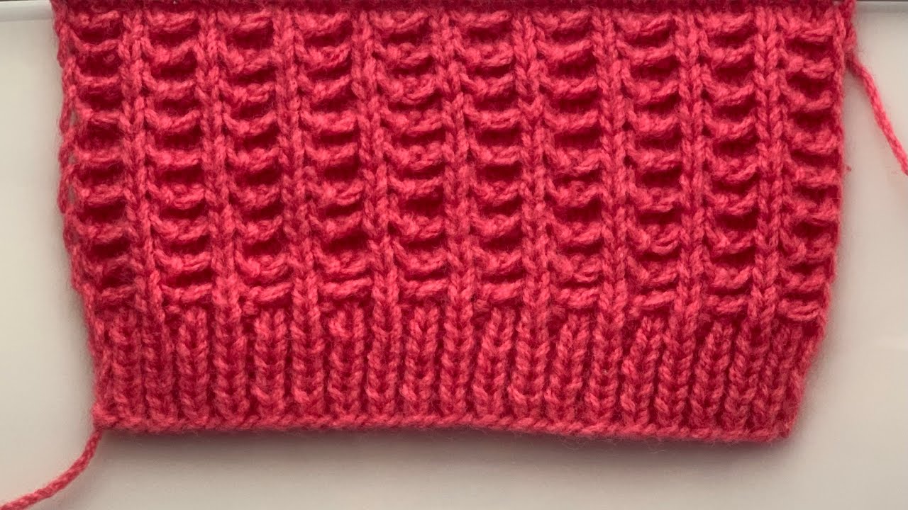 Easy Two Rows Repeat Knitting Stitch Pattern For Sweater - YouTube