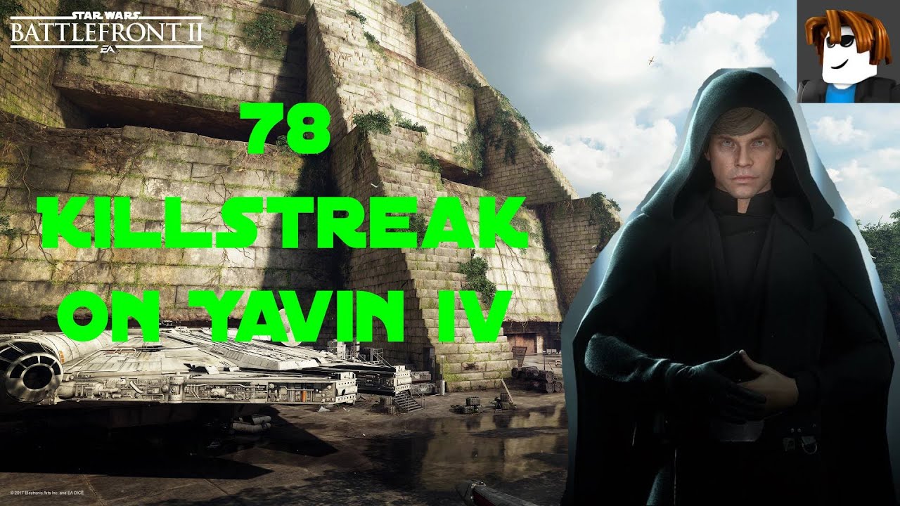 Star Wars Battlefront 2 Luke Skywalker 78 Kill streak - YouTube