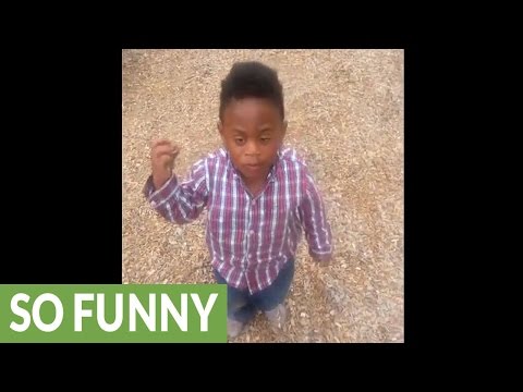 Toddler throws hilarious tantrum for leaving park
