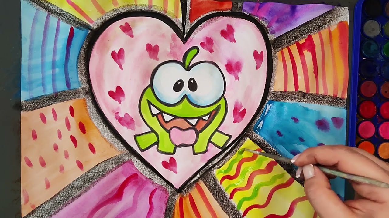 💚 How To Draw Om Nom 💚 Step By Step Tutorial 💚 ART Domik 💚 Easy Simple ...