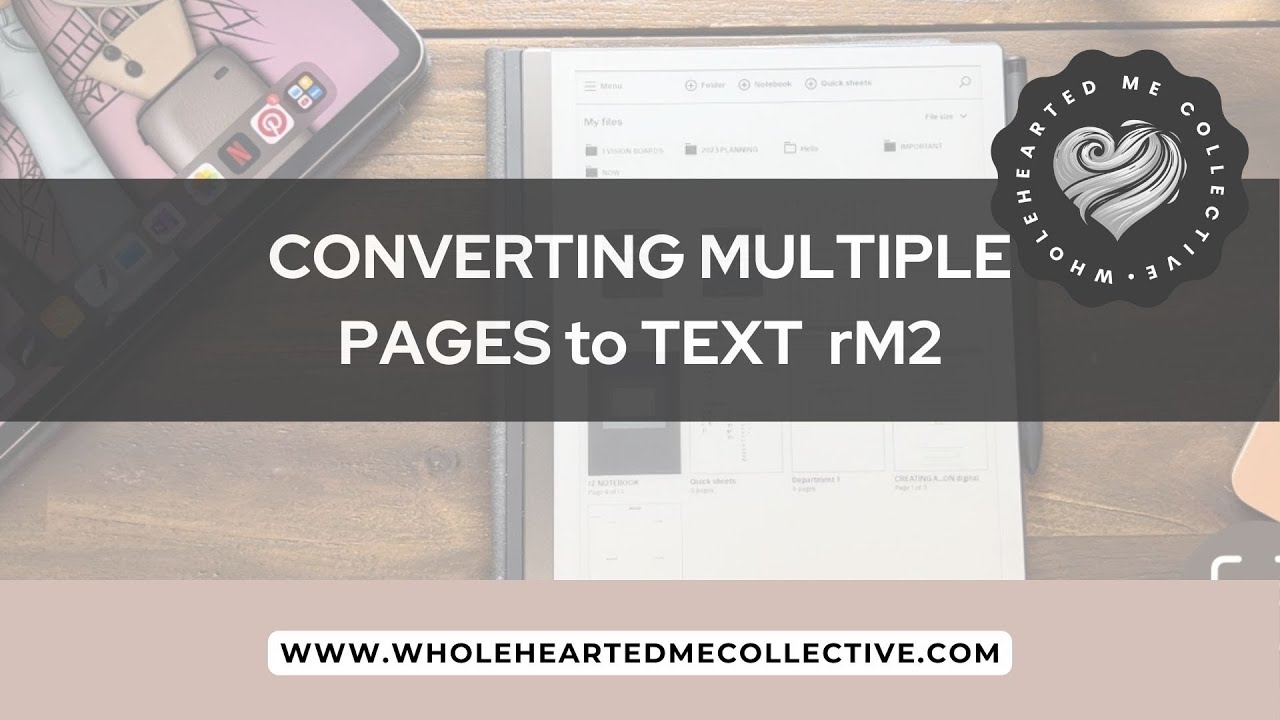CONVERTING MULTIPLE PAGES to TEXT on reMarkable2 - YouTube