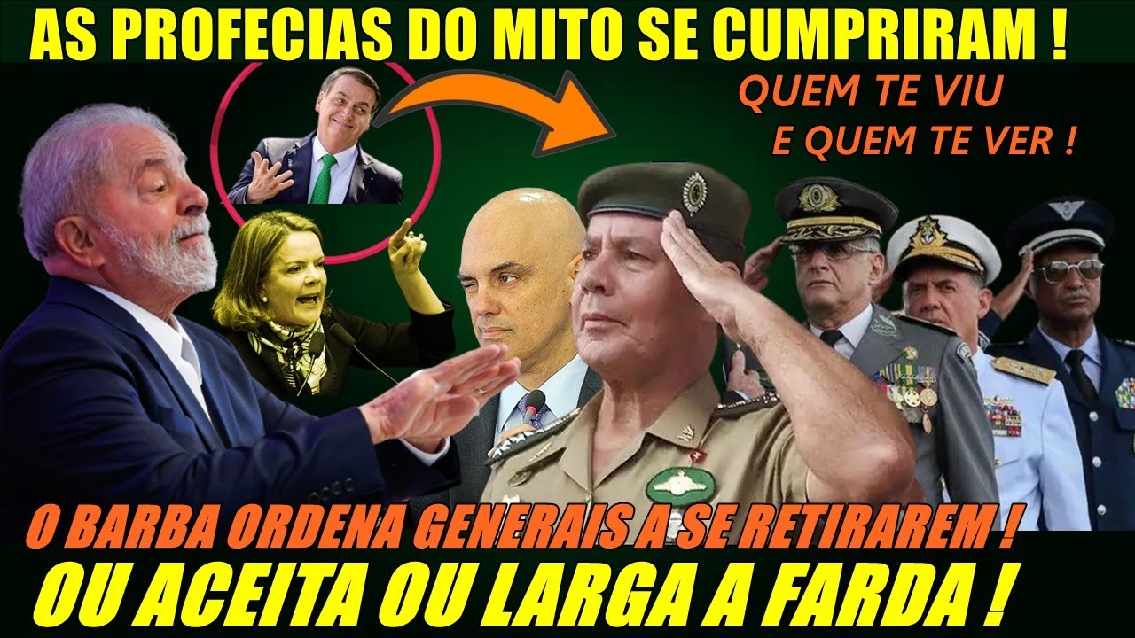 DUVIDARAM DE BOLSONARO ! BARBA MANDA GENERAIS LARGAREM SUAS FARDAS ...