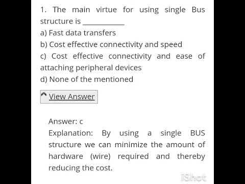 Computer Architecture Important MCQ /Bus Structure /part1 - YouTube