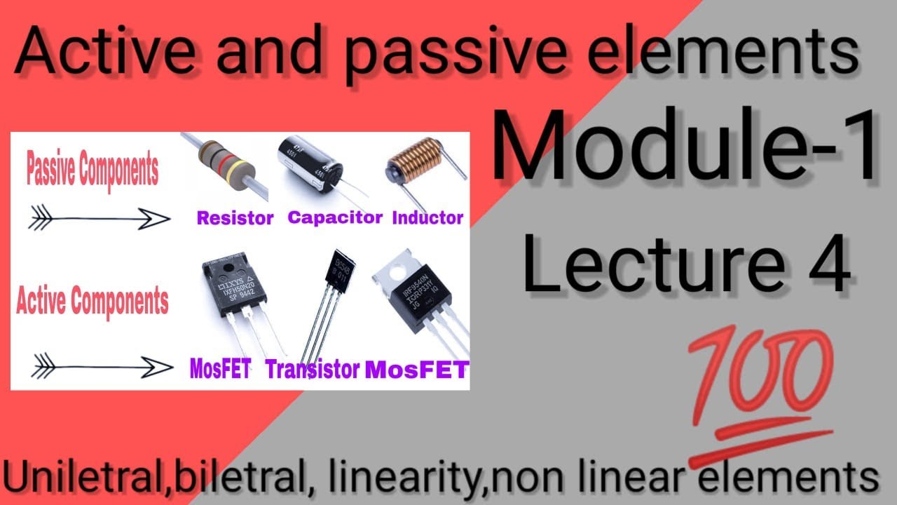 active and passive elements and uniletral and biletral elements ...