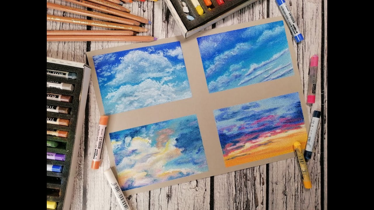 Kako da naslikate oblake | suvi pastel - YouTube