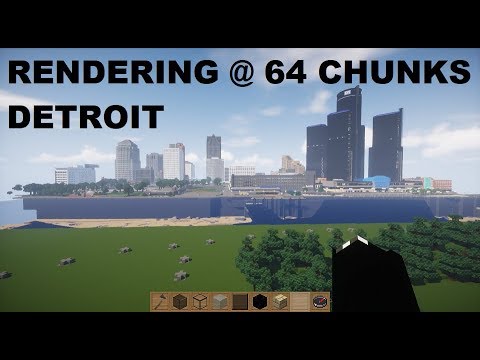 Minecraft Rendering 64 chunks in Detroit - YouTube