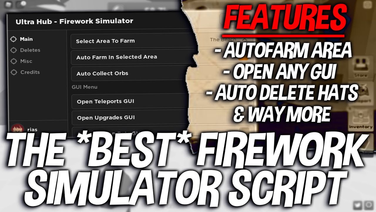 SHOWCASING THE *BEST* FIREWORK SIMULATOR GUI - 2022 😈 (AUTOFARM AREA, OPEN GUIS, AUTO DELETE ...