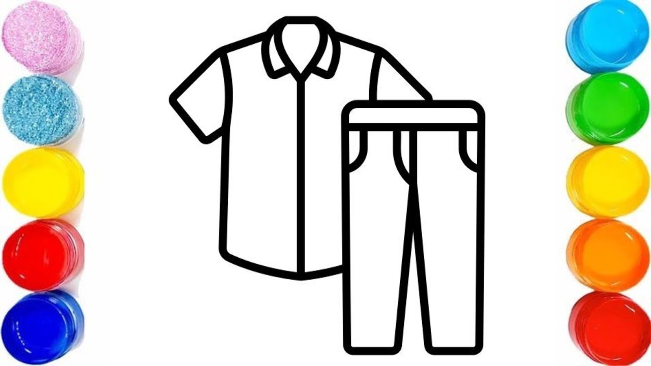 Shirt and Pants 👕👖Drawing, painting and coloring for preschool kids and ...