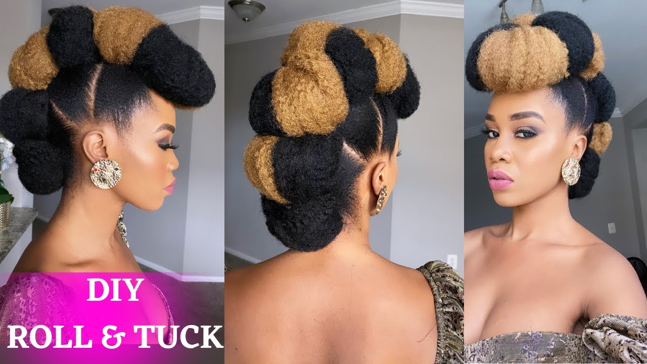 🔥EASY ROLL TUCK & PIN UPDO On 4C NATURAL HAIR / Protective Style ...