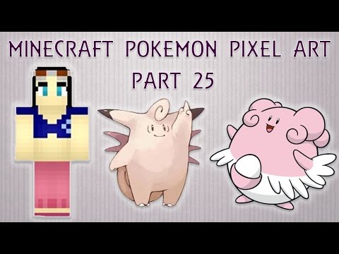 Pokémon Minecraft Pixel Art Part 25: Blissey and Clefable - YouTube