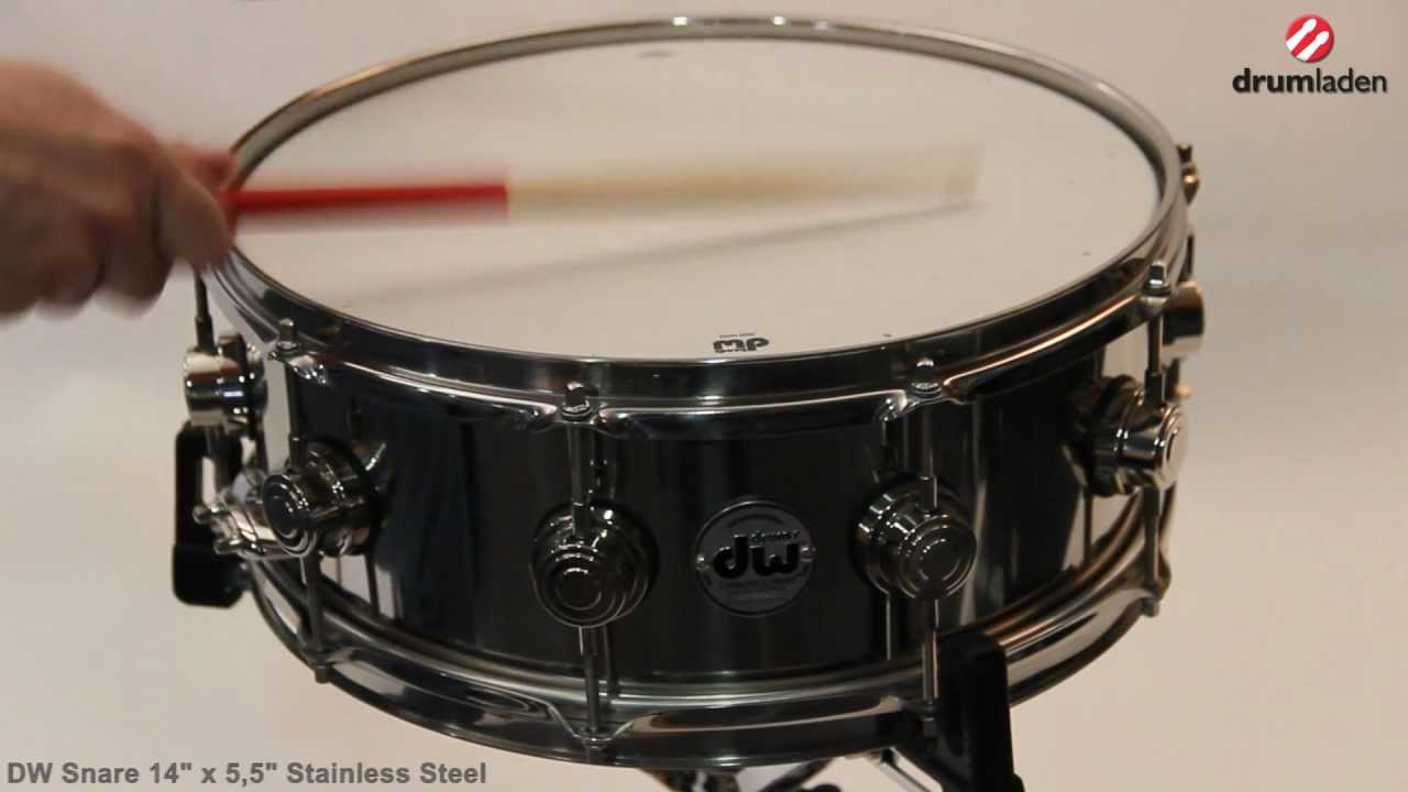 DW Snare 14" x 5,5" Stainless Steel - YouTube