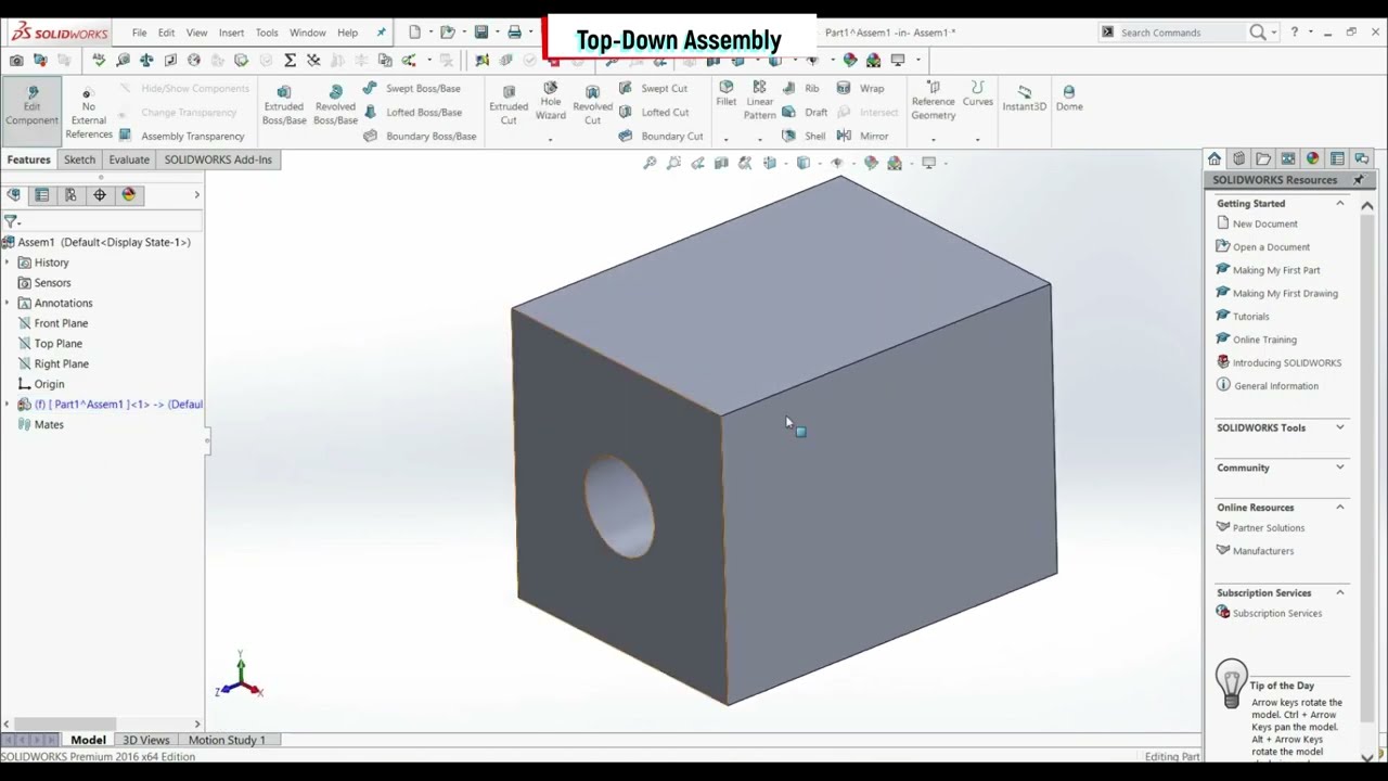 Solidworks Tutorial - Top Down Assembly - YouTube