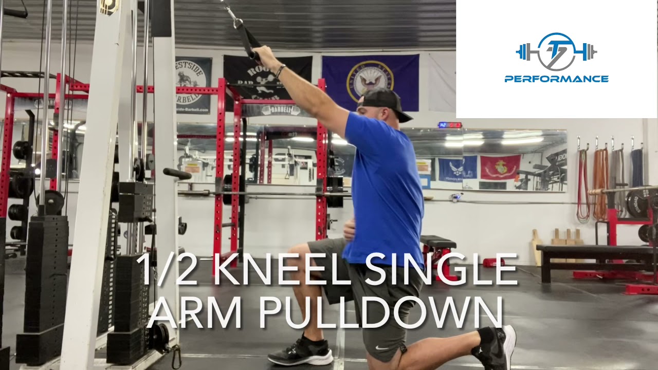 1/2 Kneel Single Arm Pulldown - YouTube