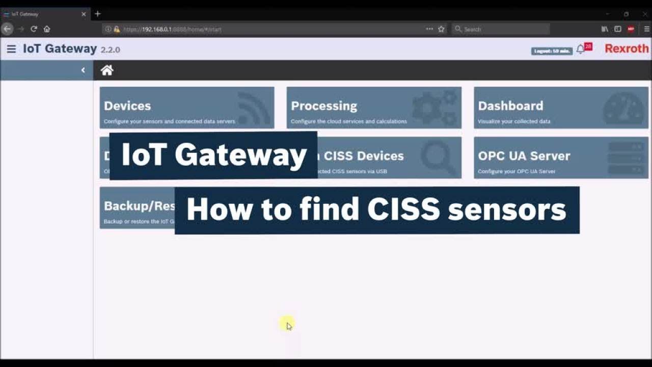 Bosch Rexroth IoT Gateway: Connecting CISS Sensor - YouTube