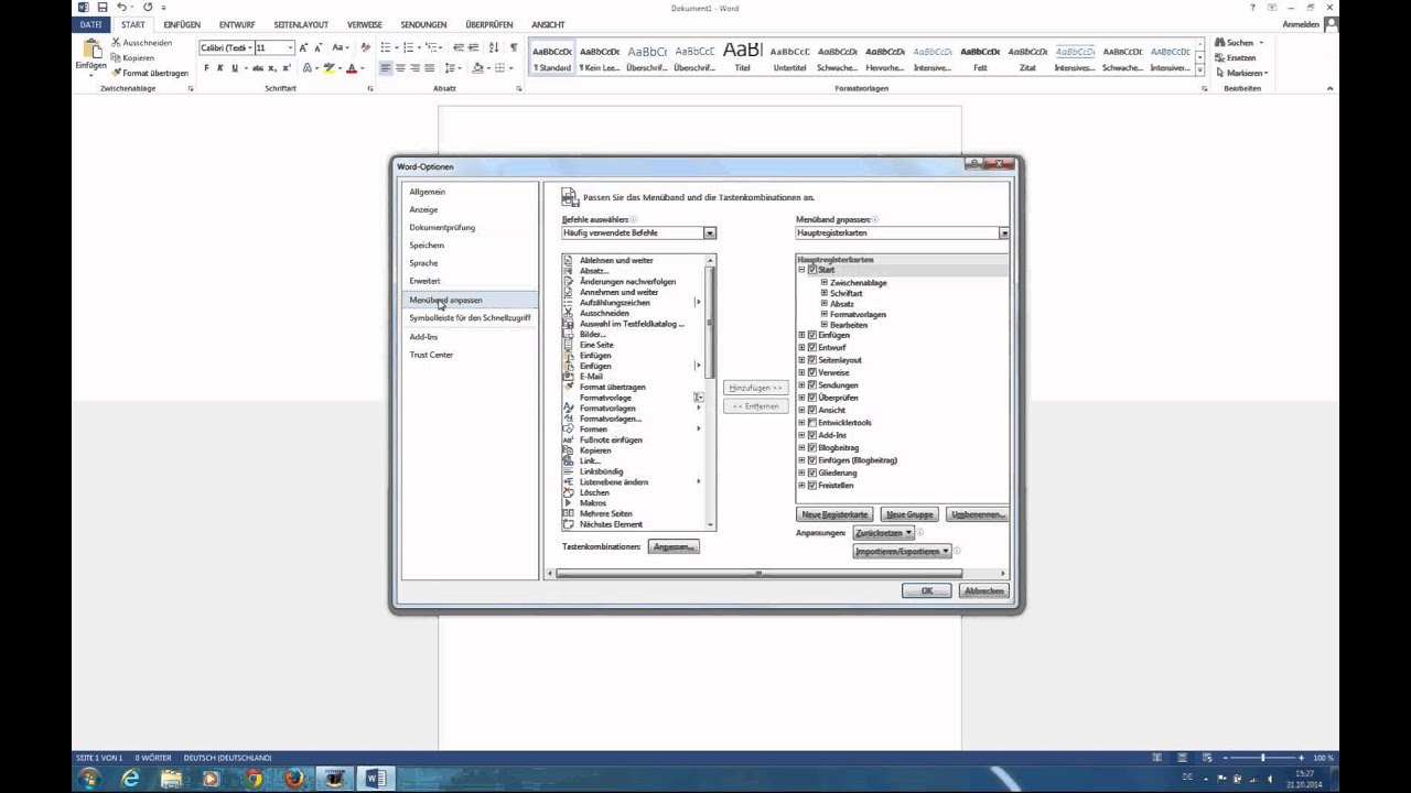 Entwicklertool in Office Word 2013 - YouTube