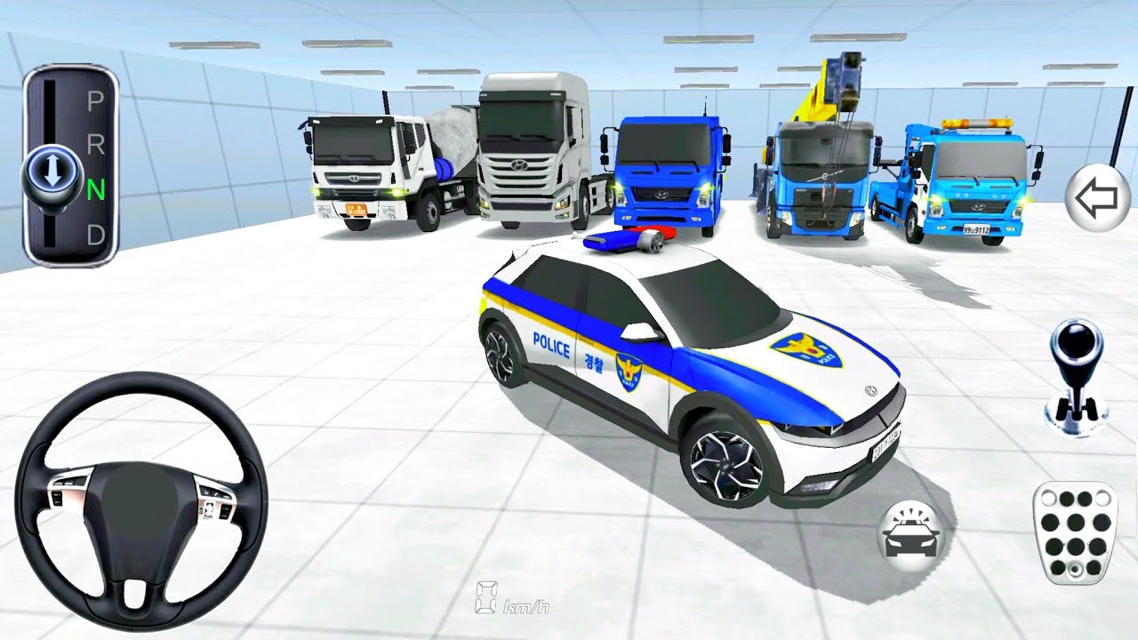 track branded showroom visiting track track load unload police game 3D ...