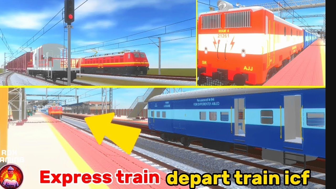 icf train show depart Indian train crossing3d goods train crossing ...