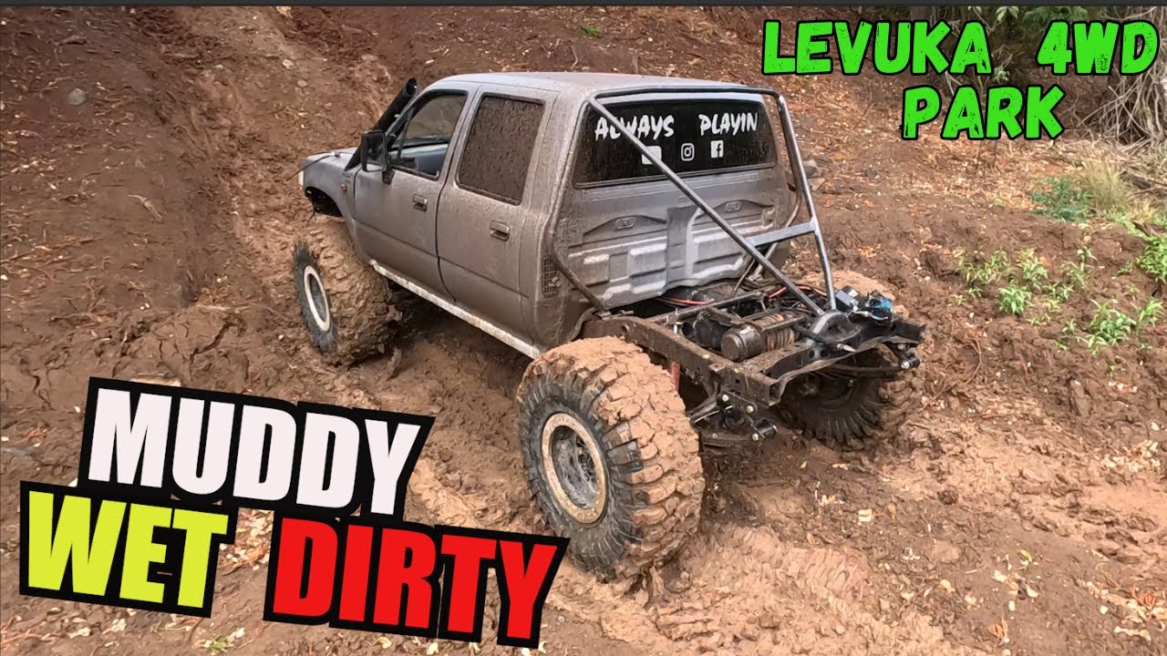 HILUX VS PATROL 4wding in the wet - muddy camping weekend at Levuka ...