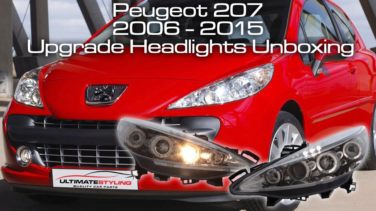 Peugeot 207 2006 - 2015 Upgrade Headlights Chrome Inner Angel Eyes Halo ...