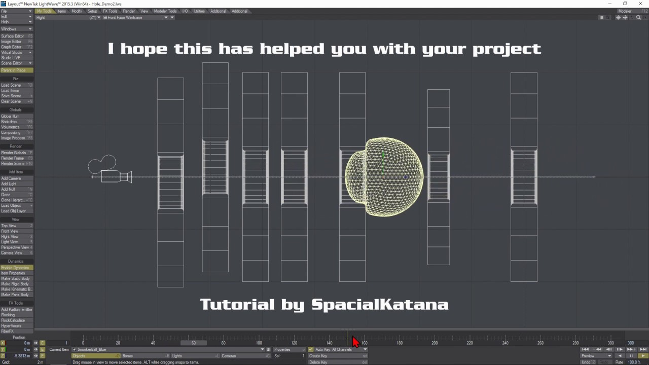 Lightwave 3D Bullet Dynamics Tutorial - Squeezing a ball through a hole ...