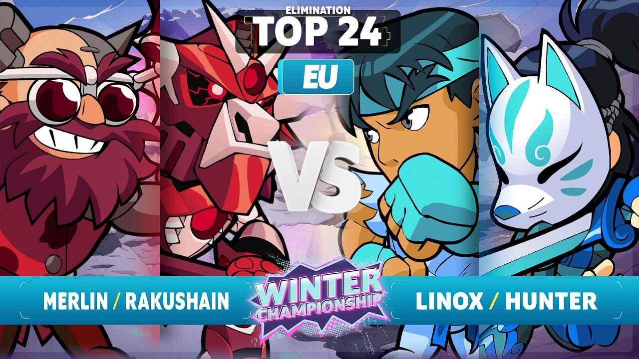 Merlin & Rakushain vs. Linox & Hunter - Elimination Top 24 - Brawlhalla ...