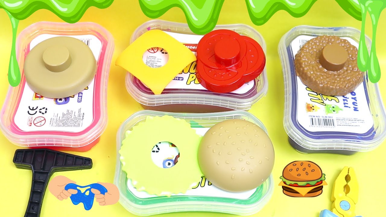 Making Burger with Colorful and Slime Asmr - YouTube
