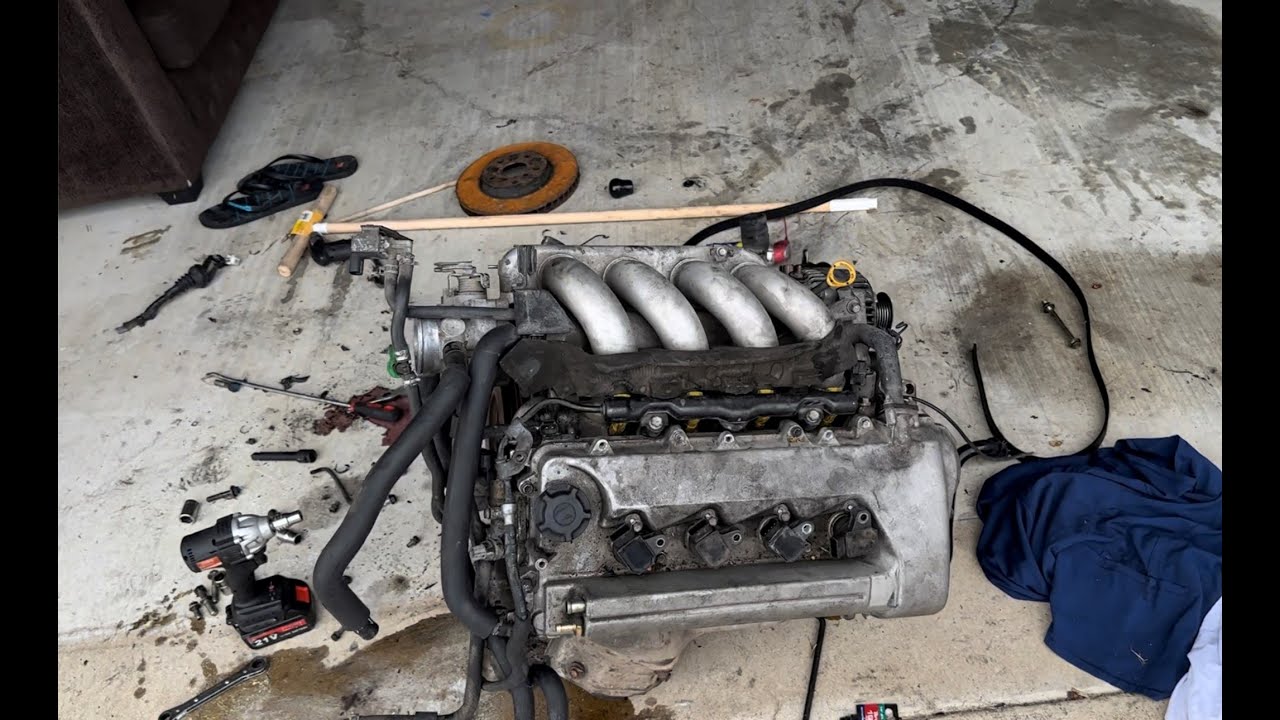 1997 Toyota corolla 2 zzge engine swap (day 1) - YouTube