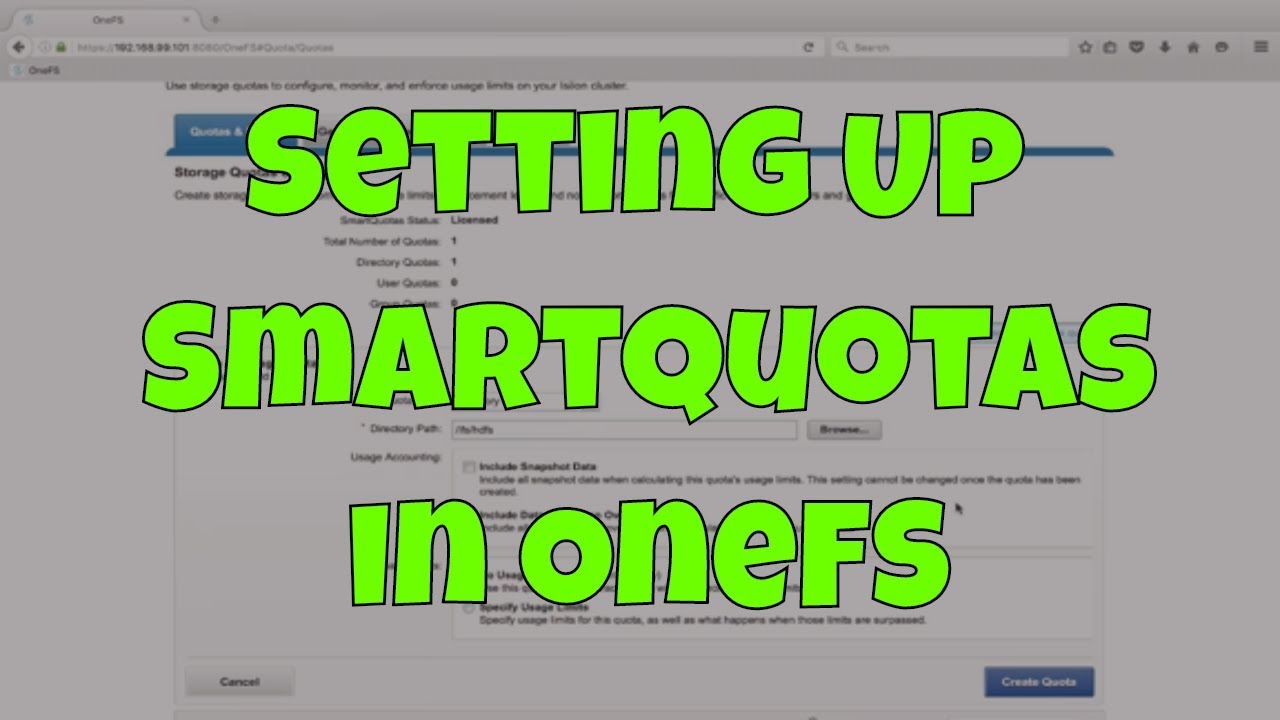 Isilon Quick Tips: Setting Up SmartQuotas in OneFS - YouTube