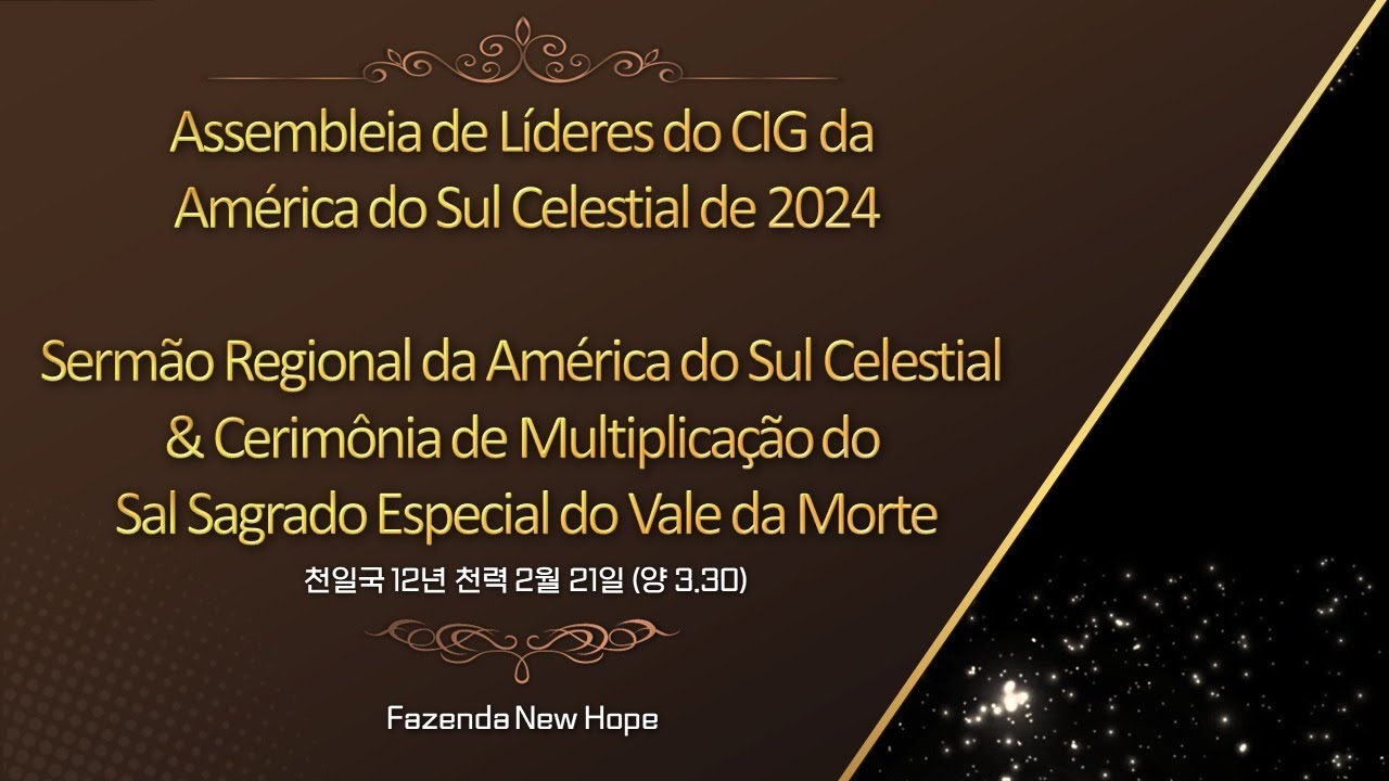 Sermão Regional da América Latina do Sul Celestial e Cerimônia do Sal ...