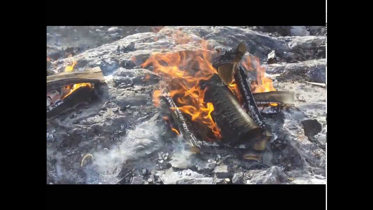 Burning Rock. Experiments with fire setting (without music) - YouTube