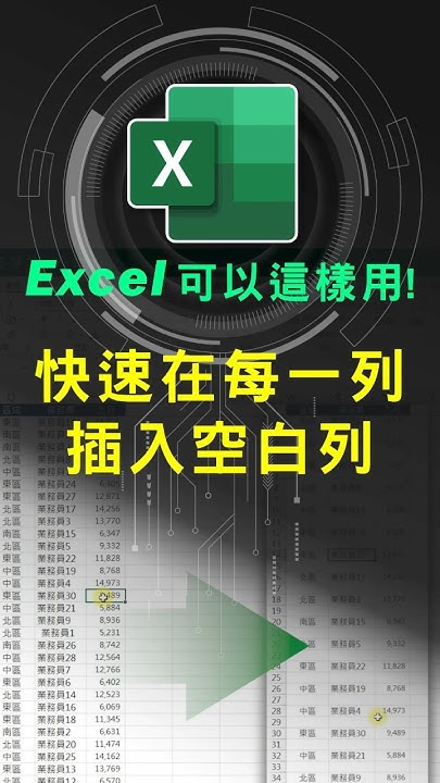Excel快速的每隔一列插入新的空白列 Excel技巧 Excel教學 Excel公式 Exceltips Exceltrick