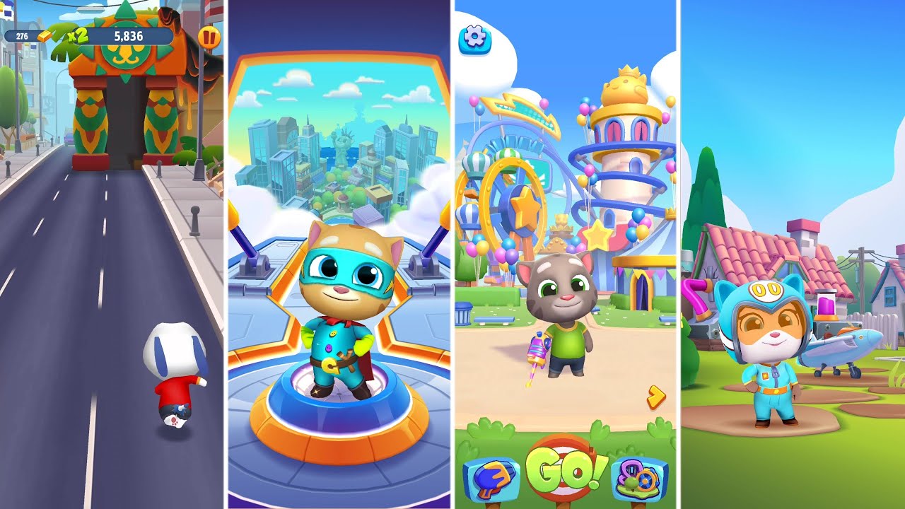 Talking Tom Gold Run,Talking Tom Hero Dash,Talking Tom Blast Park,Tom ...