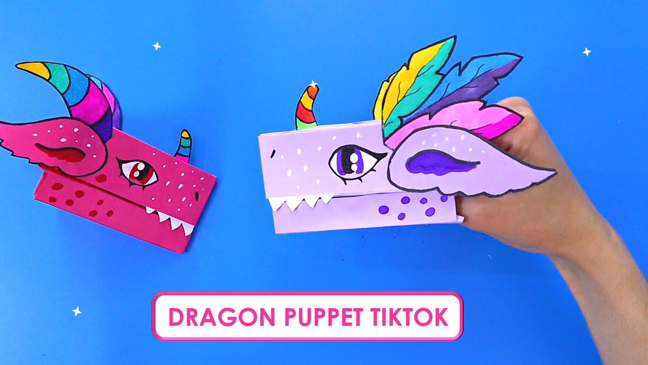 Easy DIY Paper Dragon Puppet | How to make a paper Dragon - YouTube