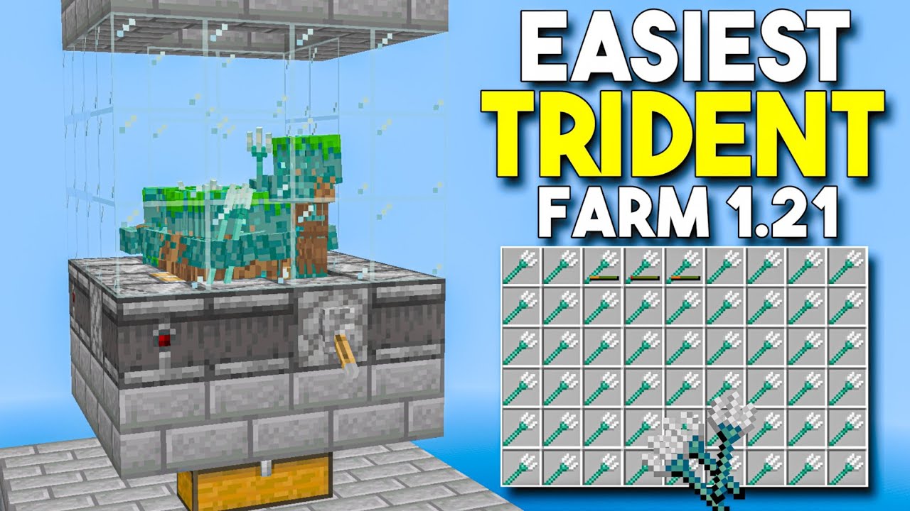 Trident Farm In Minecraft 1.21(Bedrock/Mcpe/Console/PS4/Nintendo ...