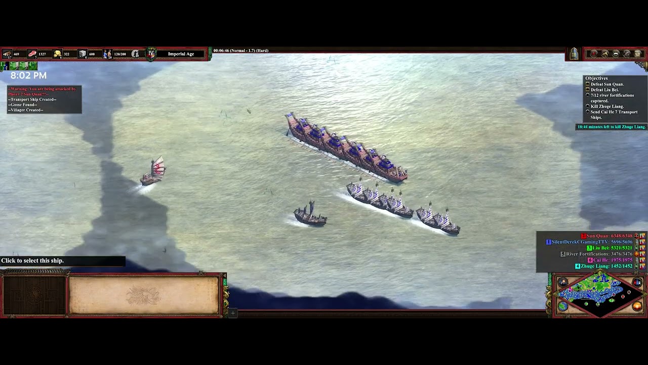 Age of empires 2 China: Cao Cao's 5. The battle of Red Cliffs (Hard ...