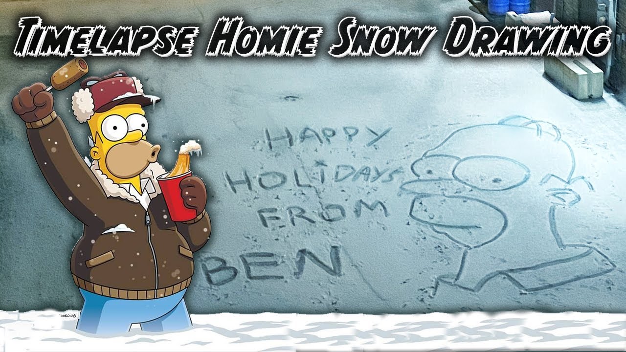 Happy Holidays - Homer Simpson- Timelapse Artwork. #winter # ...