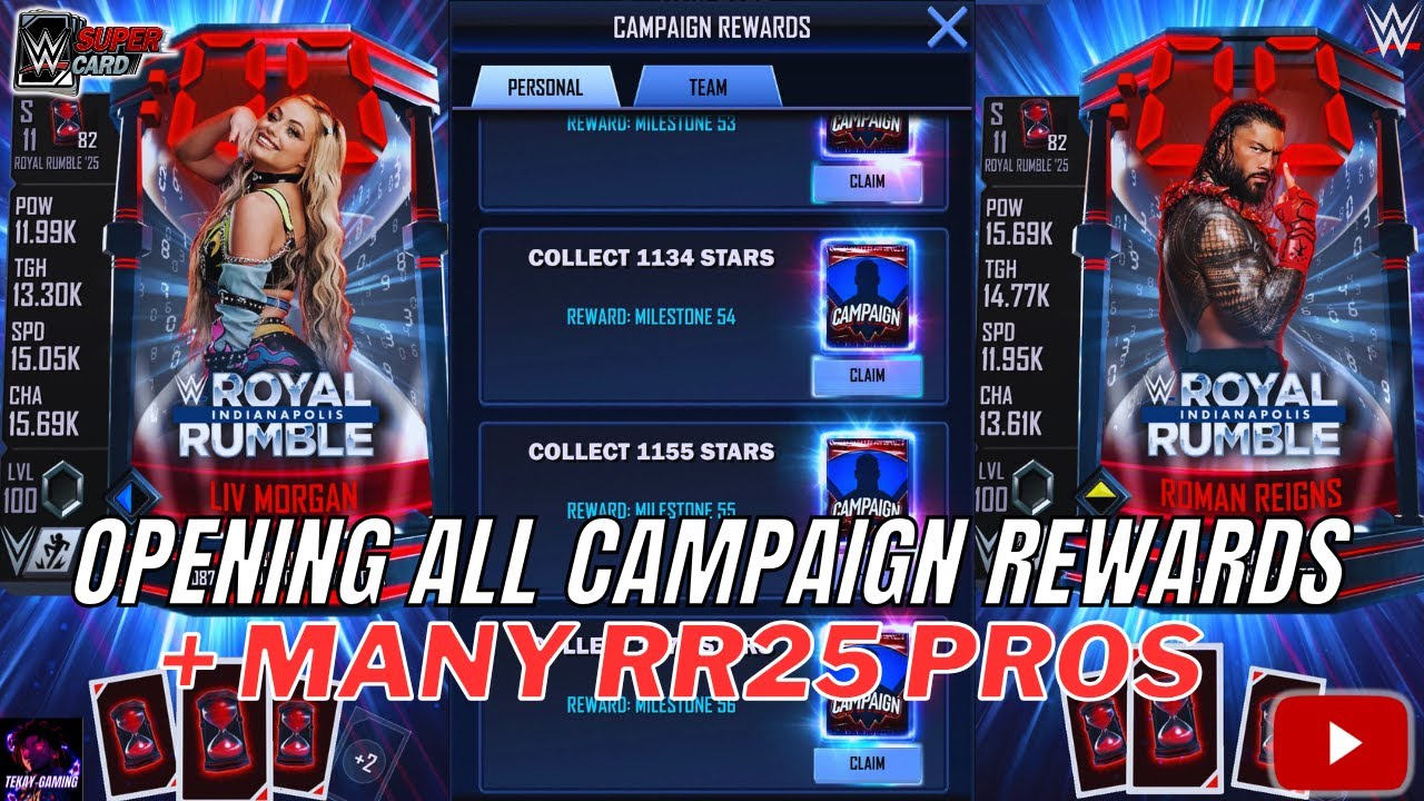 OPENING EVERY SINGLE RR25 CAMPAIGN REWARDS! MANY PROS/PULLS! WWE ...