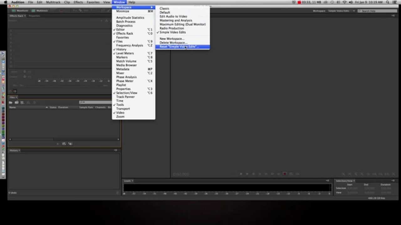 Adobe Audition: Workspace - YouTube